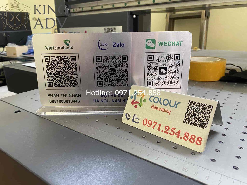 Làm bảng QR code để bàn mica, inox giá rẻ lấy ngay