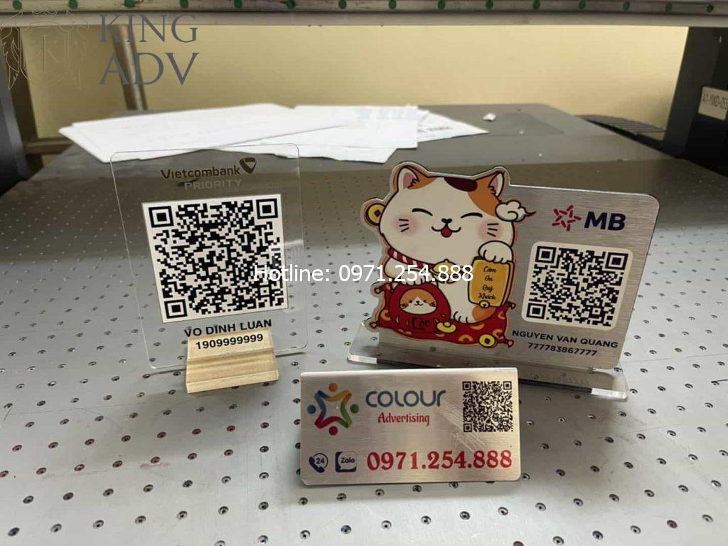 Làm bảng QR code để bàn mica, inox giá rẻ lấy ngay